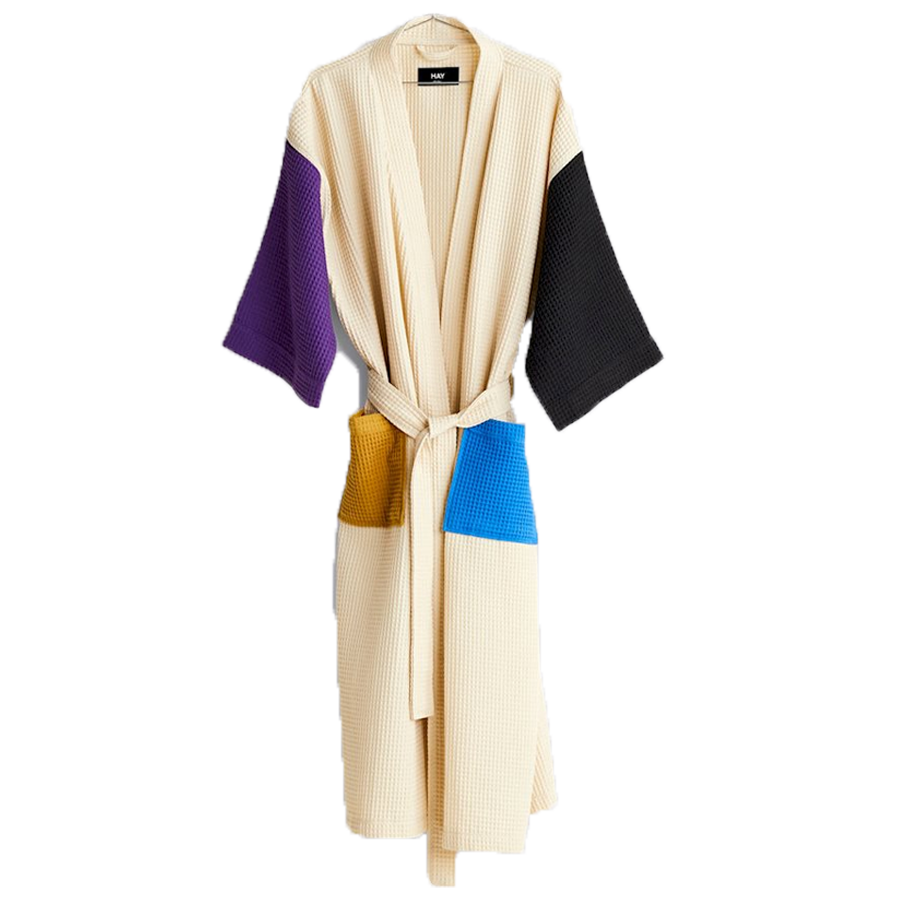 HAY | Waffle Bathrobe - Cream Multi | Earl of East